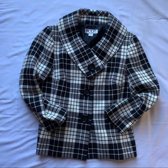 NYP Suits | Jackets & Coats | Nyp Womens Suit Jacket Blazer White Black | Poshmark